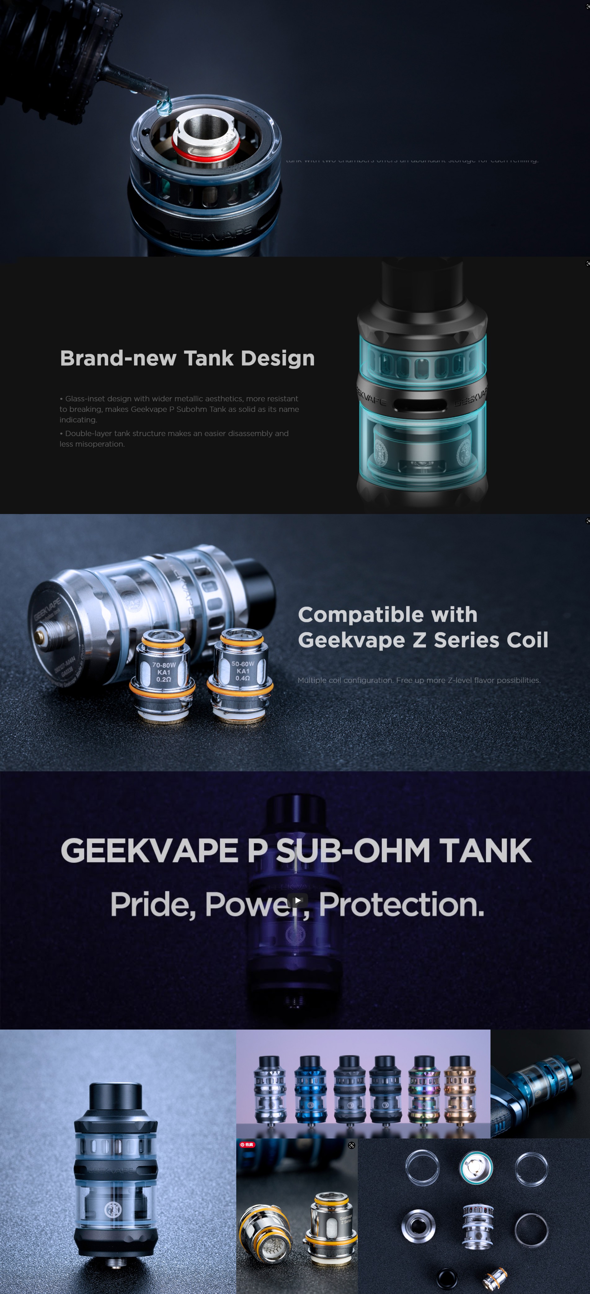 Geekvape P Sub Ohm Tank Online Sale Atomizer 5ml | Vapesourcing