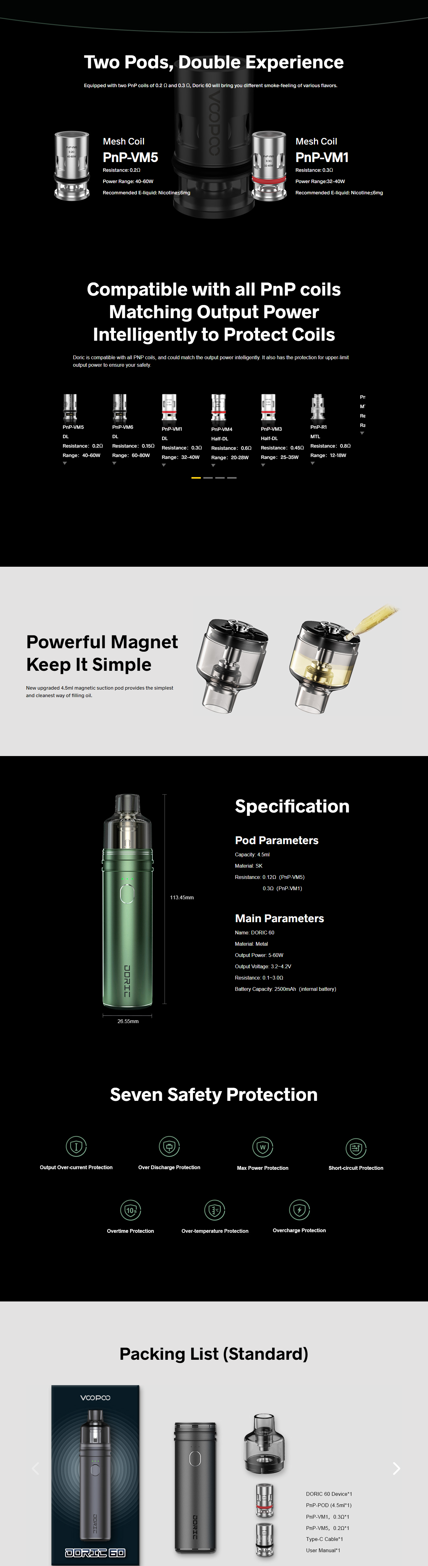 VOOPOO Doric 60 New Release 2500mAh Pod System Kit | Vapesourcing