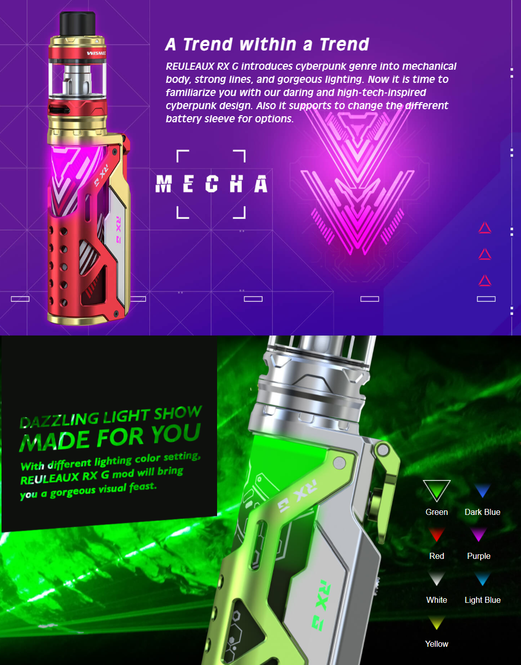Wismec Reuleaux RX G Kit Online Sale Vape Mod Kit | Vapesourcing