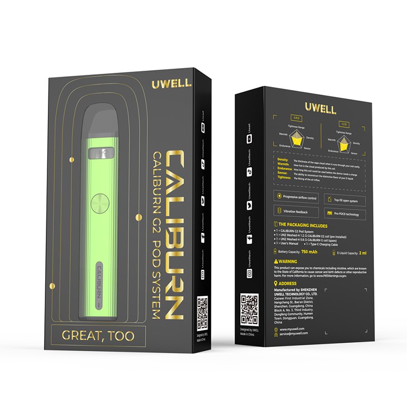 Caliburn G2 Kit Uwell New Vape Price $26.99 Pod System Kit 750mAh ...