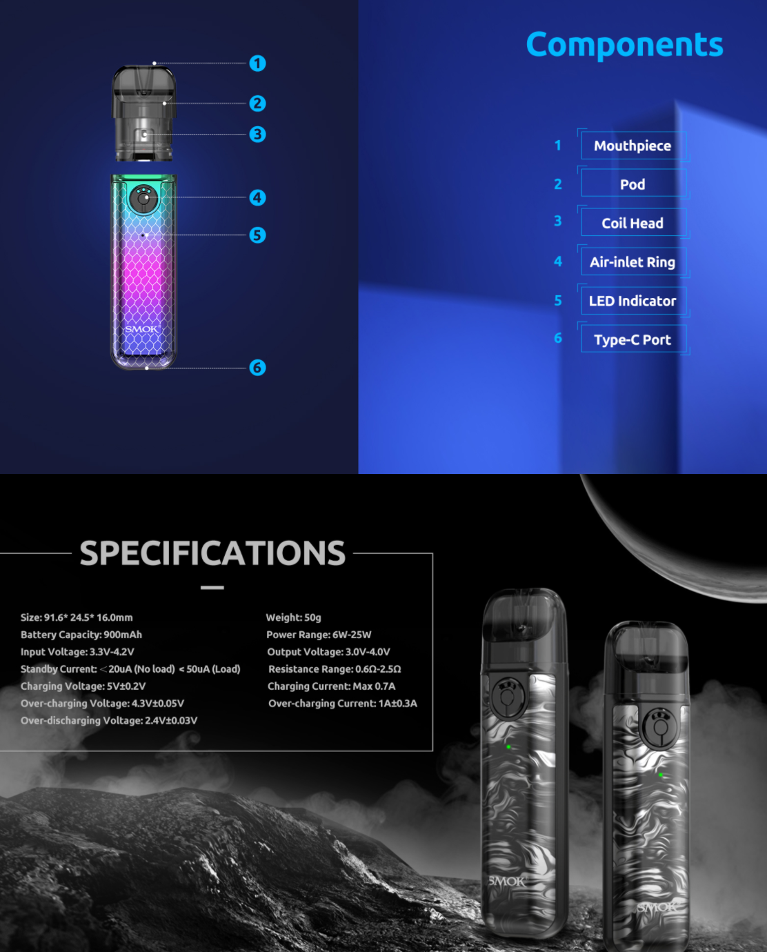 SMOK Novo 4 Mini Kit 900mAh 25W Near Me | Vapesourcing