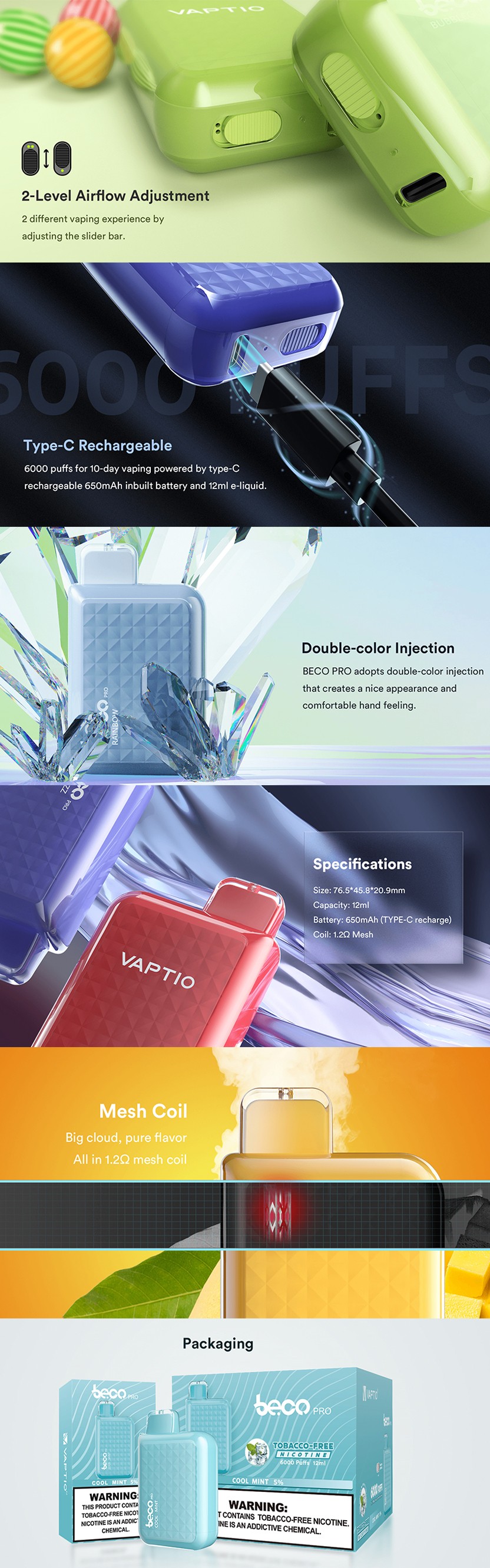 Beco Pro Disposable Vape Kit 6000 Puffs 12ml | Vapesourcing