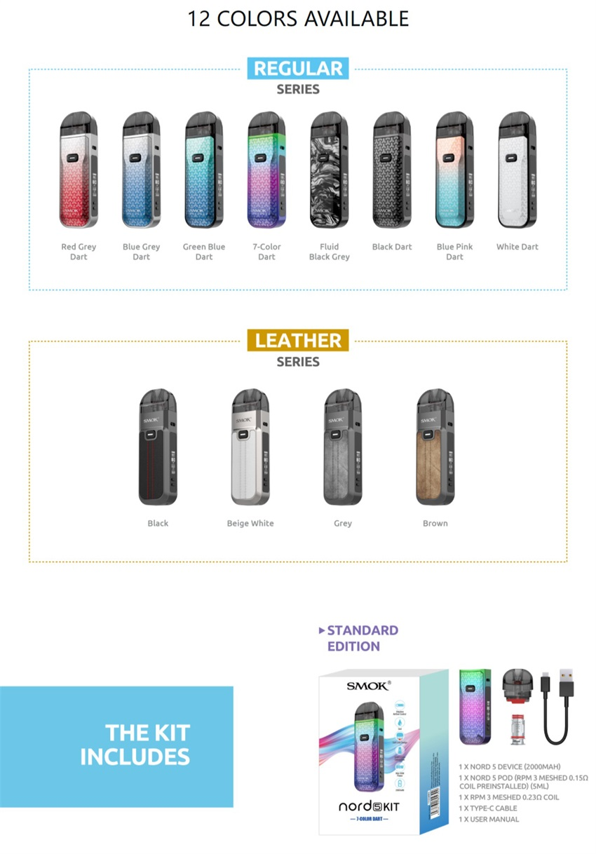 SMOK Nord 5 Pod System New Vape Kit 80W Price $29.99 | Vapesourcing