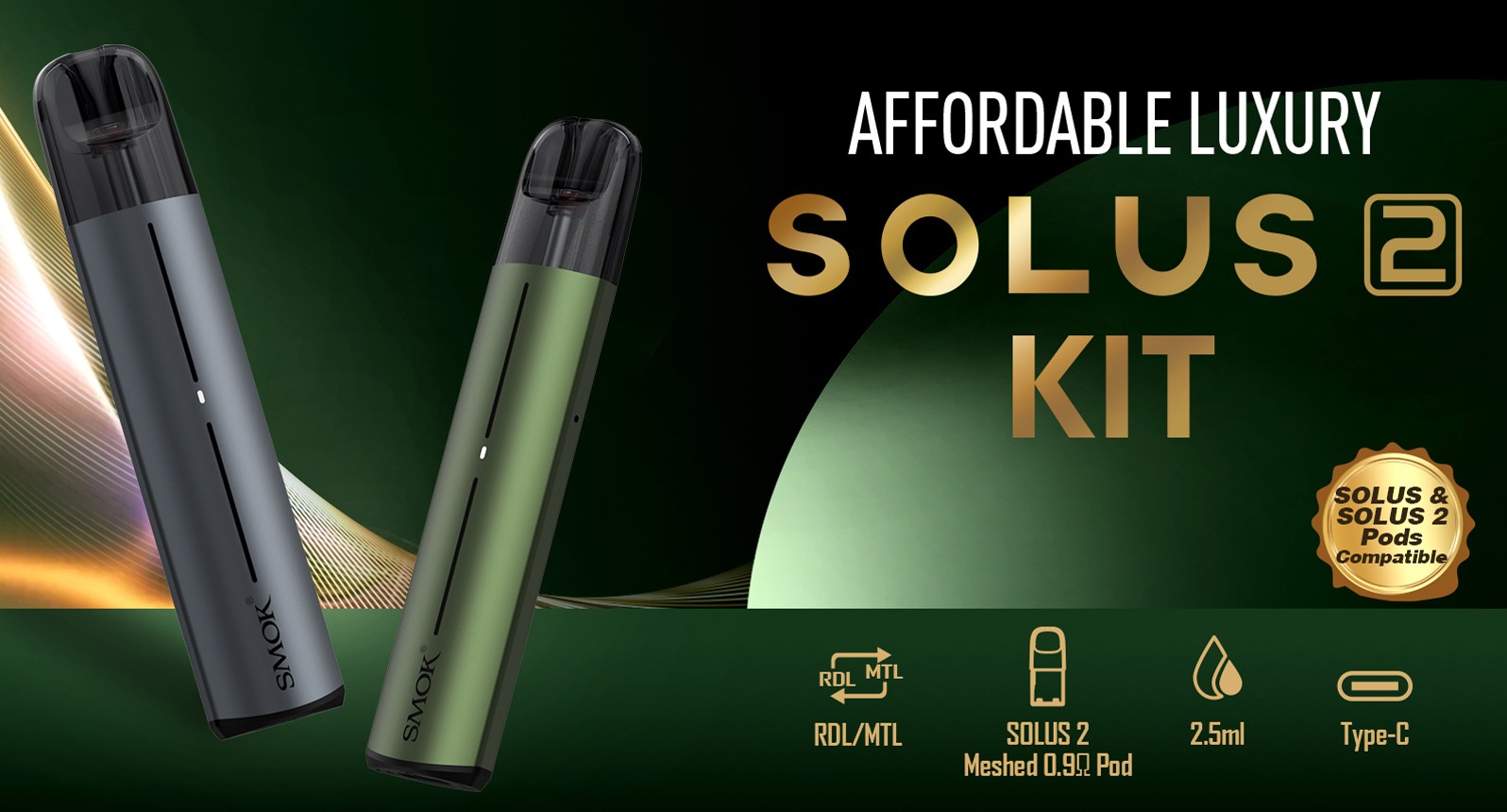 SMOK Solus 2 Kit 17W Pod System Kit 700mAh Online Vape | Vapesourcing