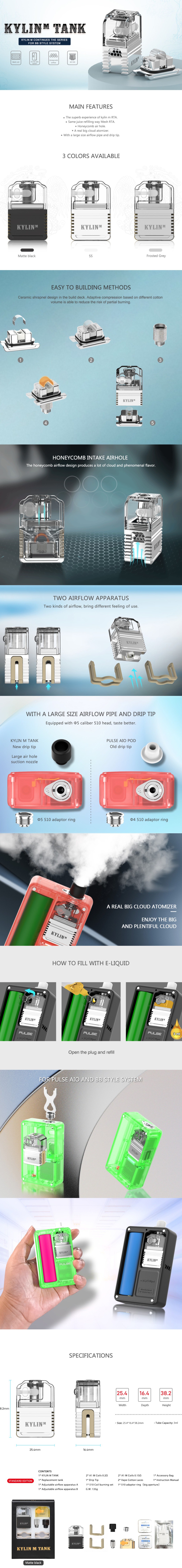 Vandy Vape Kylin M Tank 24mm 3ml | Vapesourcing