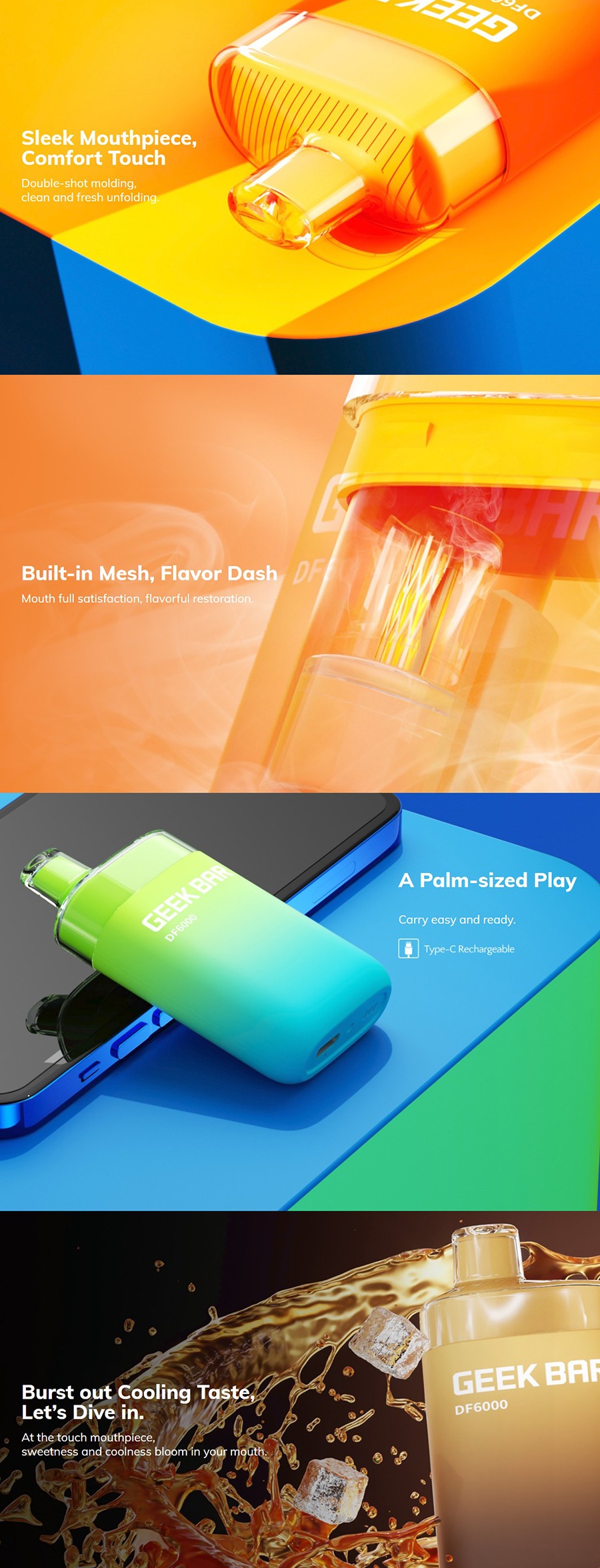 Geek Bar DF6000 Disposable Vape Kit 6000 Puffs 14ml | Vapesourcing