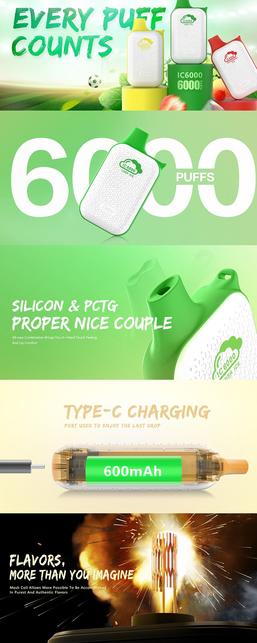 IJOY BAR IC6000 Disposable Vape Kit 6000 Puffs 15ml | Vapesourcing