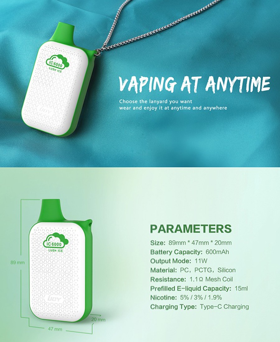 IJOY BAR IC6000 Disposable Vape Kit 6000 Puffs 15ml | Vapesourcing