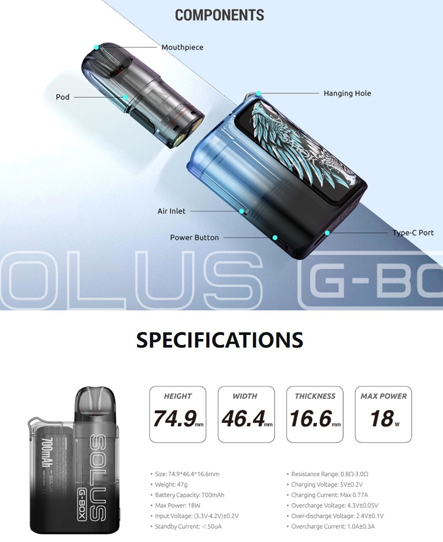 SMOK SOLUS G-BOX Pod Kit 700mAh 20W | Vapesourcing