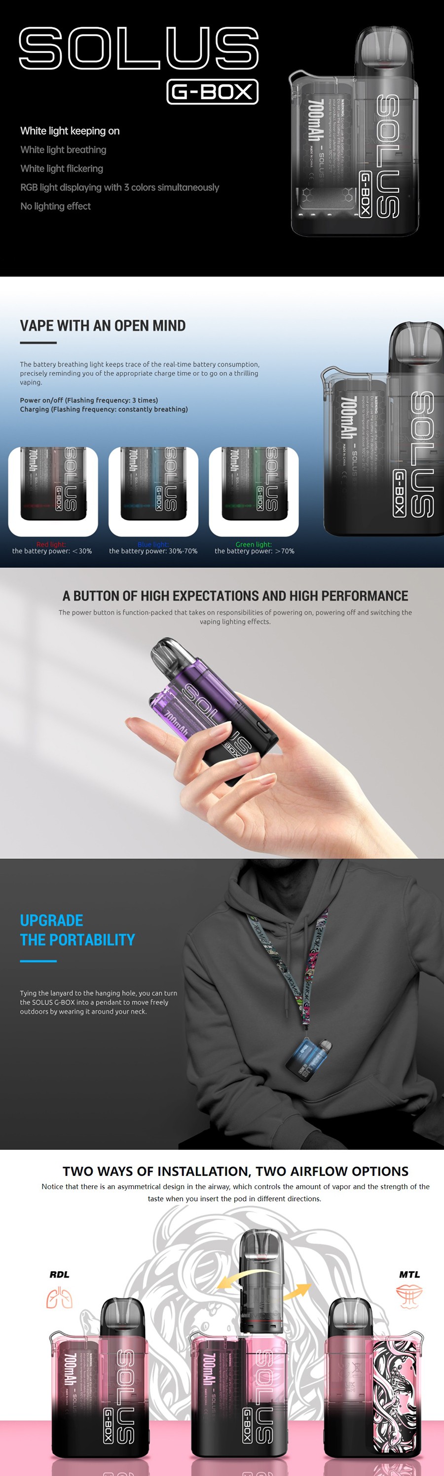 SMOK SOLUS G-BOX Pod Kit 700mAh 20W | Vapesourcing