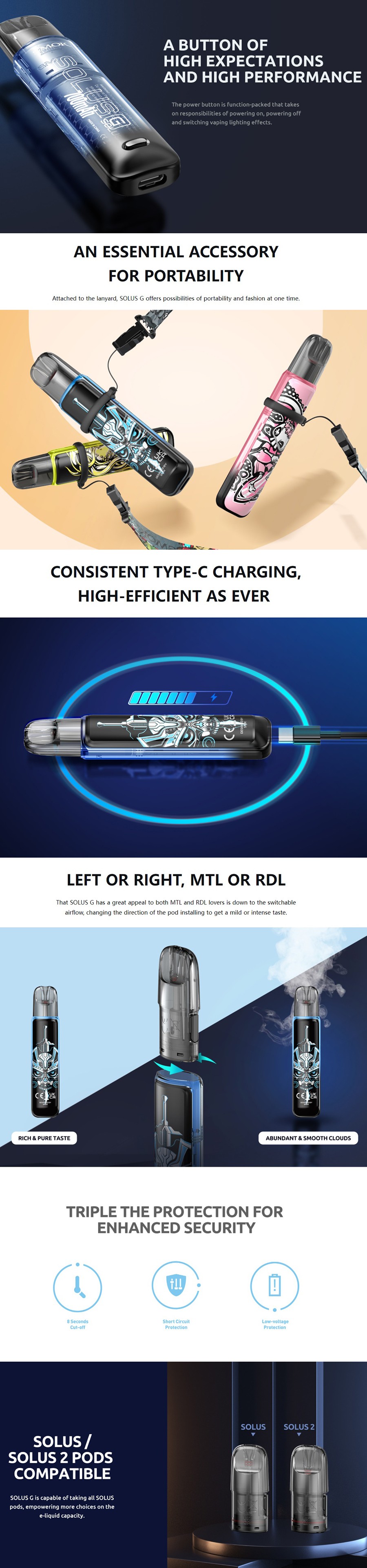 SMOK SOLUS G Pod Kit 700mAh 15W | Vapesourcing