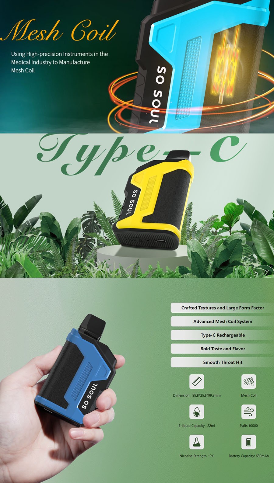 So Soul Y10000 Disposable Vape Kit 10000 Puffs 22ml | Vapesourcing