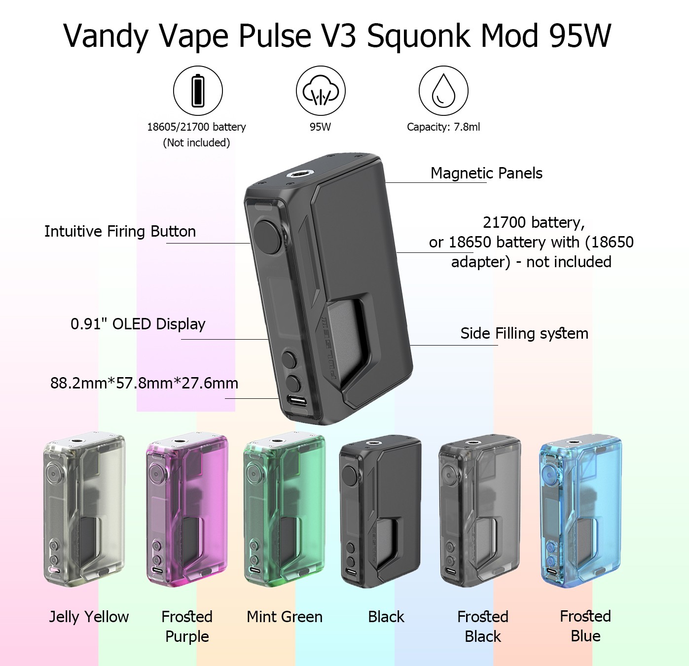 Vandy Vape Pulse V3 Squonk Mod 95W $45.99 | Vapesourcing