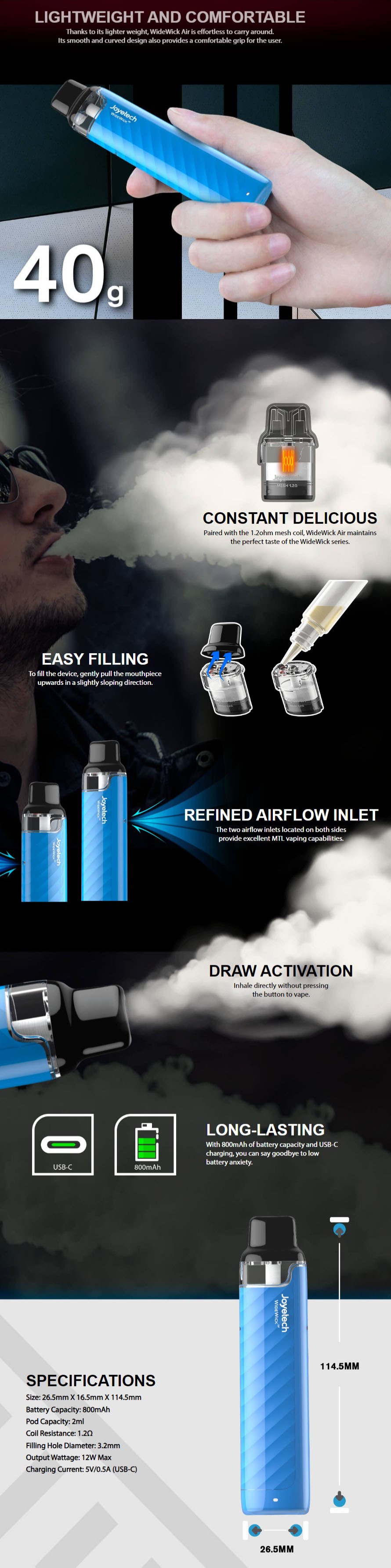 Joyetech WideWick Air Pod Kit 800mAh 12W | Vapesourcing