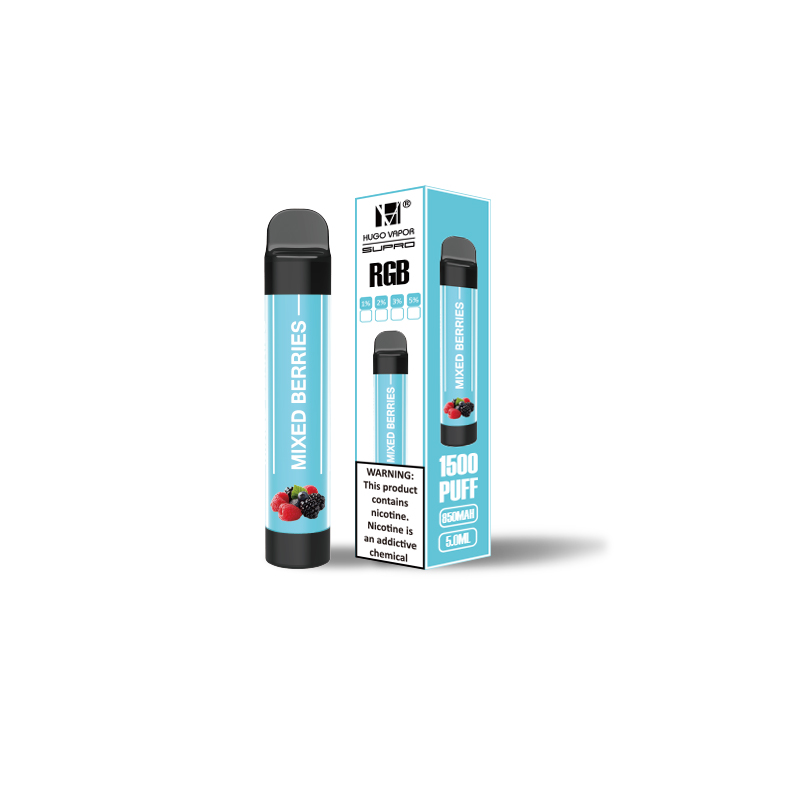 Hugo Vapor Supro RGB Flash Disposable Vape Kit 1500 Puffs 850mAh ...