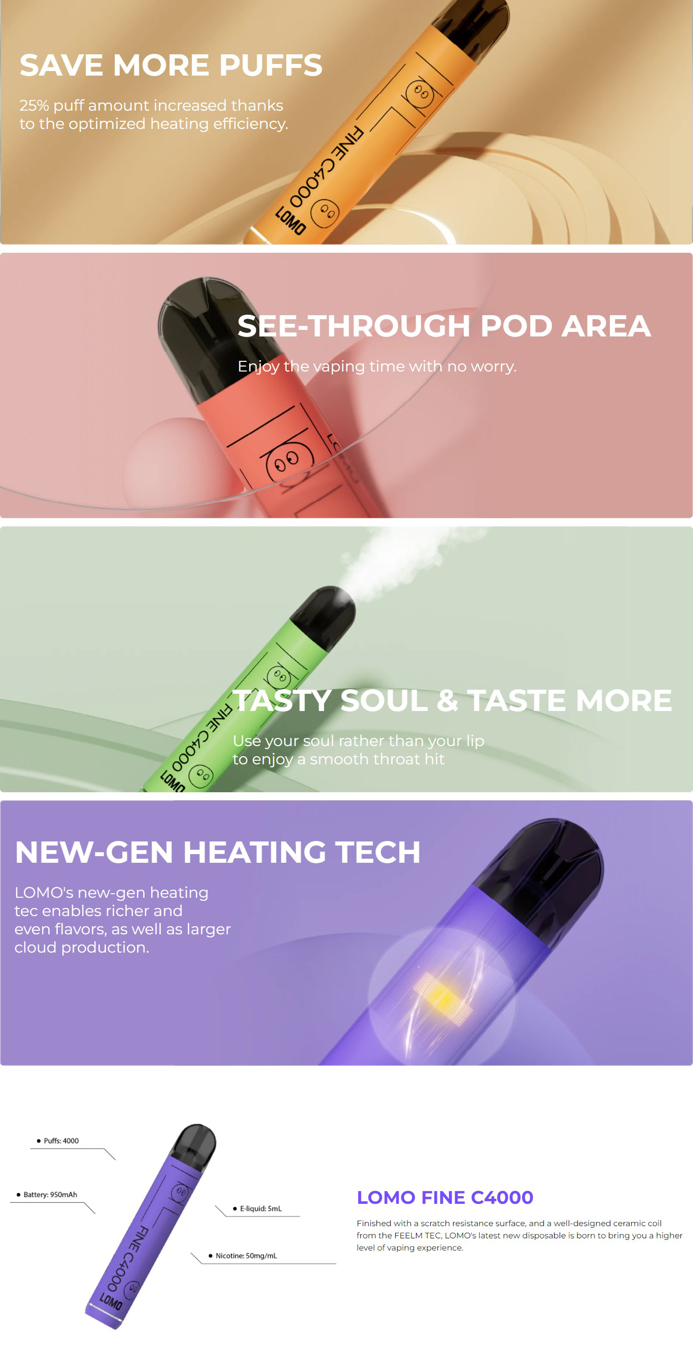 LOMO FINE C4000 Disposable Vape Kit 4000 Puffs 5ml | Vapesourcing