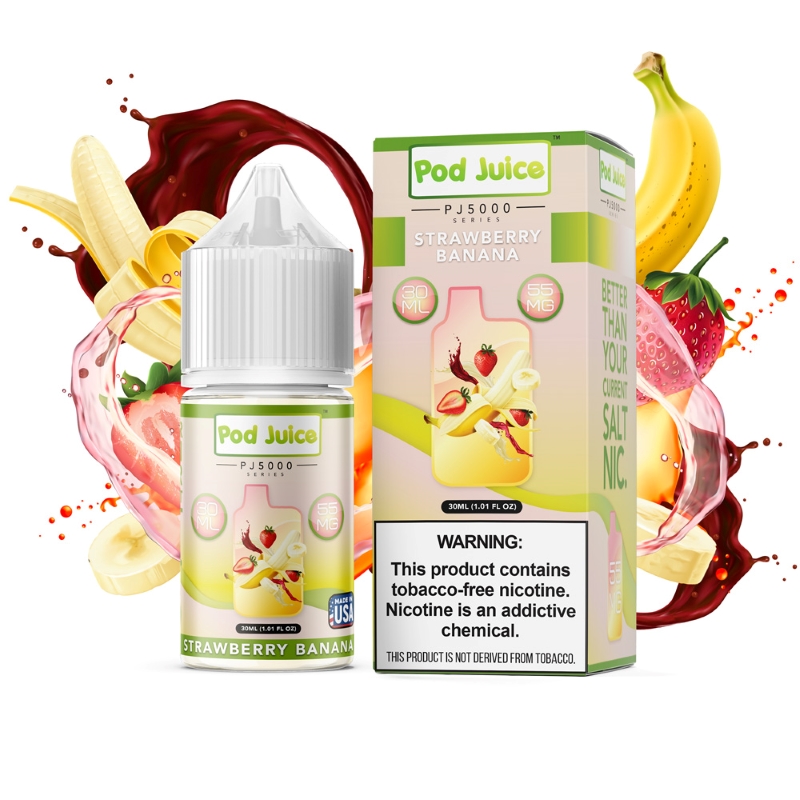 Pod Juice PJ5000 Series strawberry banana E-juice 30ml | Vapesourcing