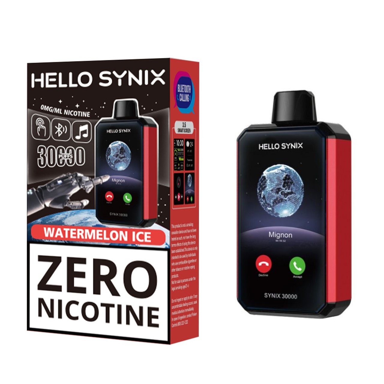 Hello Synix 30K Zero Nicotine Disposable Vape 28ml 0% | Vapesourcing